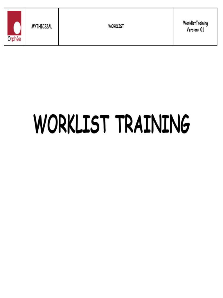 Worklist-Manual M22AL | PDF | Computer Science | Computing