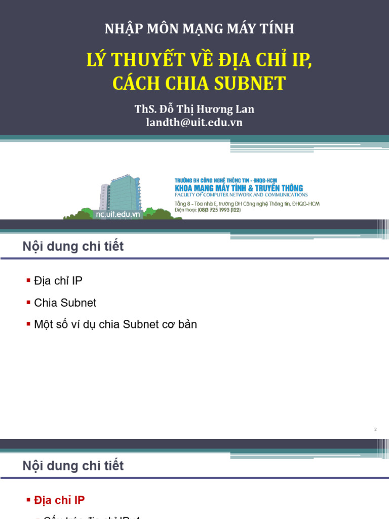 Lý Thuyết Về Địa Chỉ Ip, Cách Chia Subnet: Nhập Môn Mạng Máy Tính | PDF