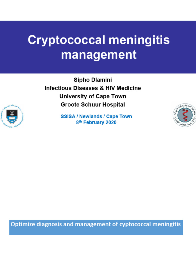 Cryptococcal Meningitis Management - S Dlamini | PDF | Intravenous ...
