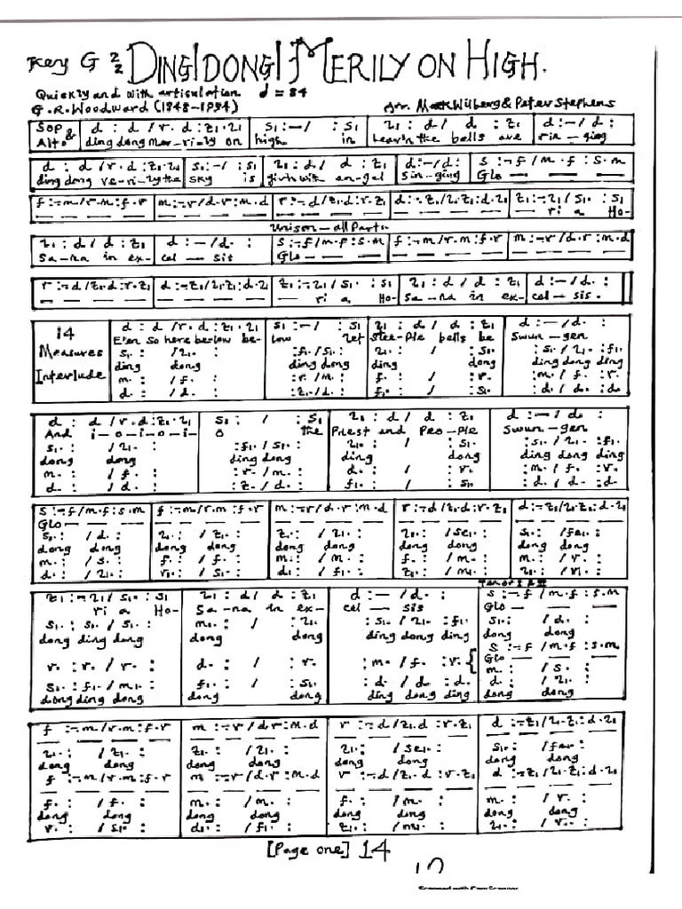 Ding Dong Merrily On High - Arr. by Mack Wilberg (Solfa) | PDF