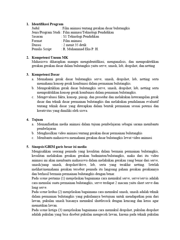 Naskah Animasi | PDF