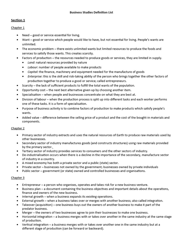 Key Concepts in Business Studies | PDF | Balance Sheet | Income Statement