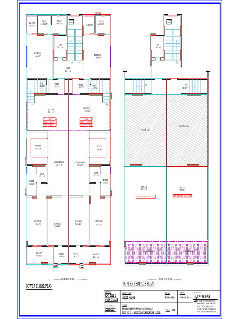 Duplex Terrace Plan for Residential Building | PDF