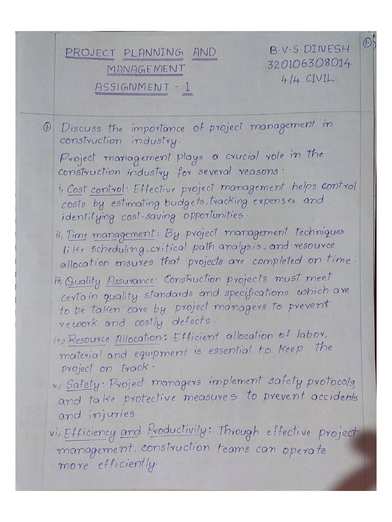 PPM Assignment 1 | PDF