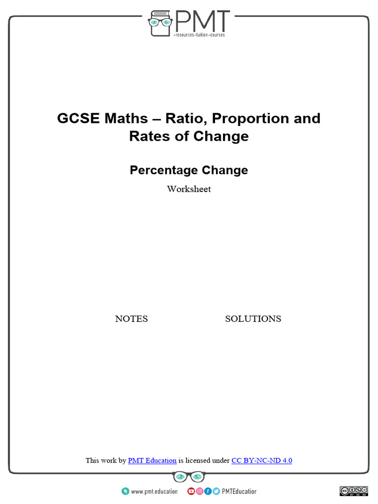 Percentage Change Practice Worksheet | PDF | Percentage | Mathematics
