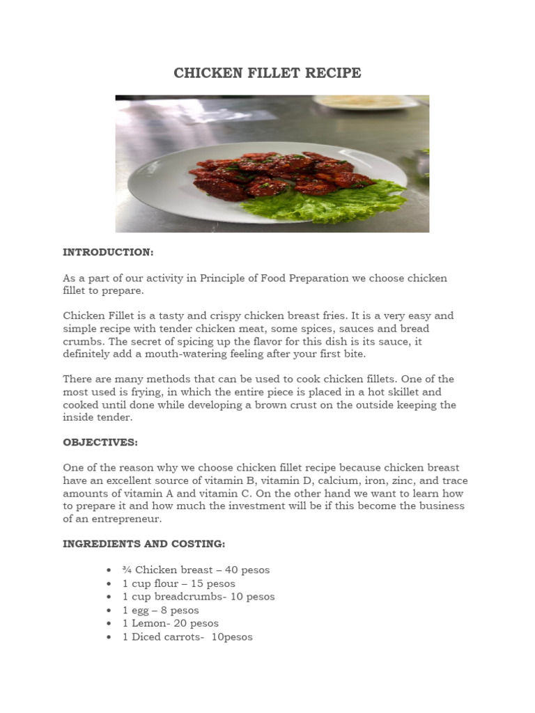 Chicken Fillet Recipe | PDF