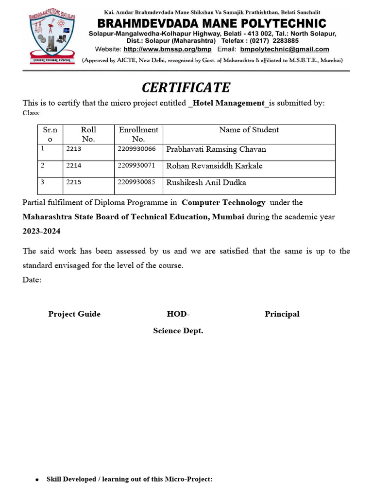 Microproject Report Blank Format-1 | PDF | Learning