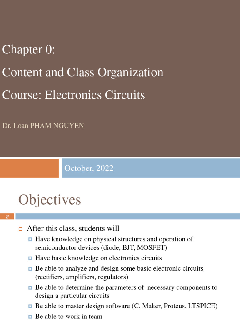Chapter 0 - Course Objectives | PDF | Electronics | Semiconductors