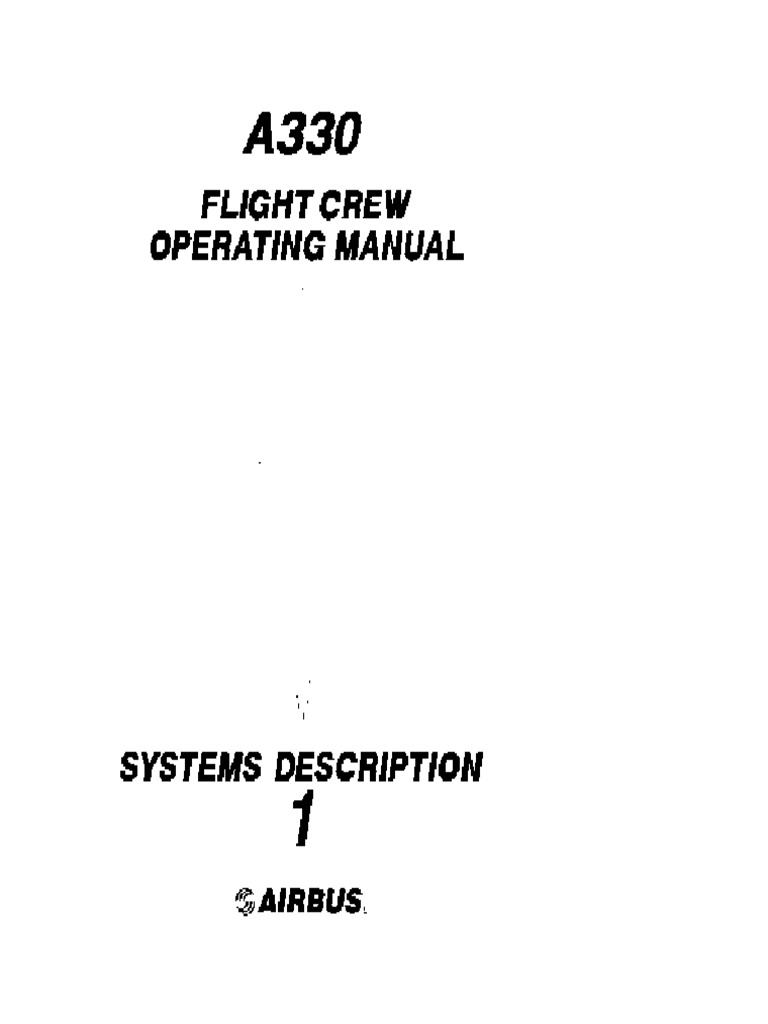 Airbus A330 Flight Crew Operating Manual PDF | PDF | Airbus | Aeronautics