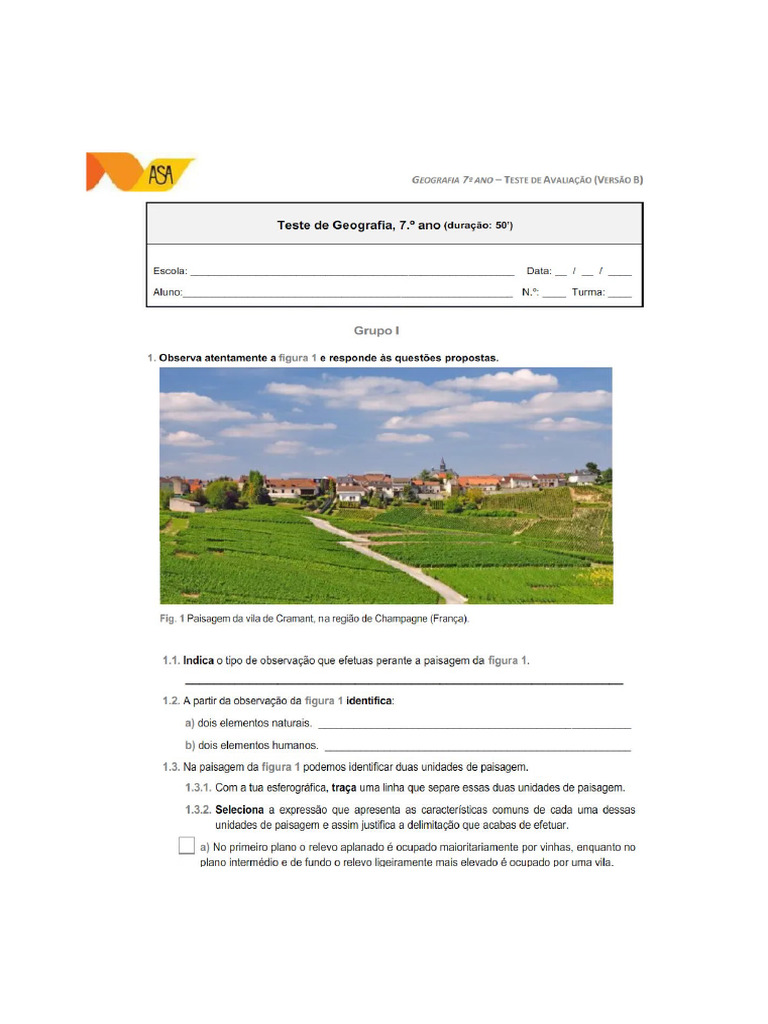 Geo - 7 Ano - 1 Periodo | PDF