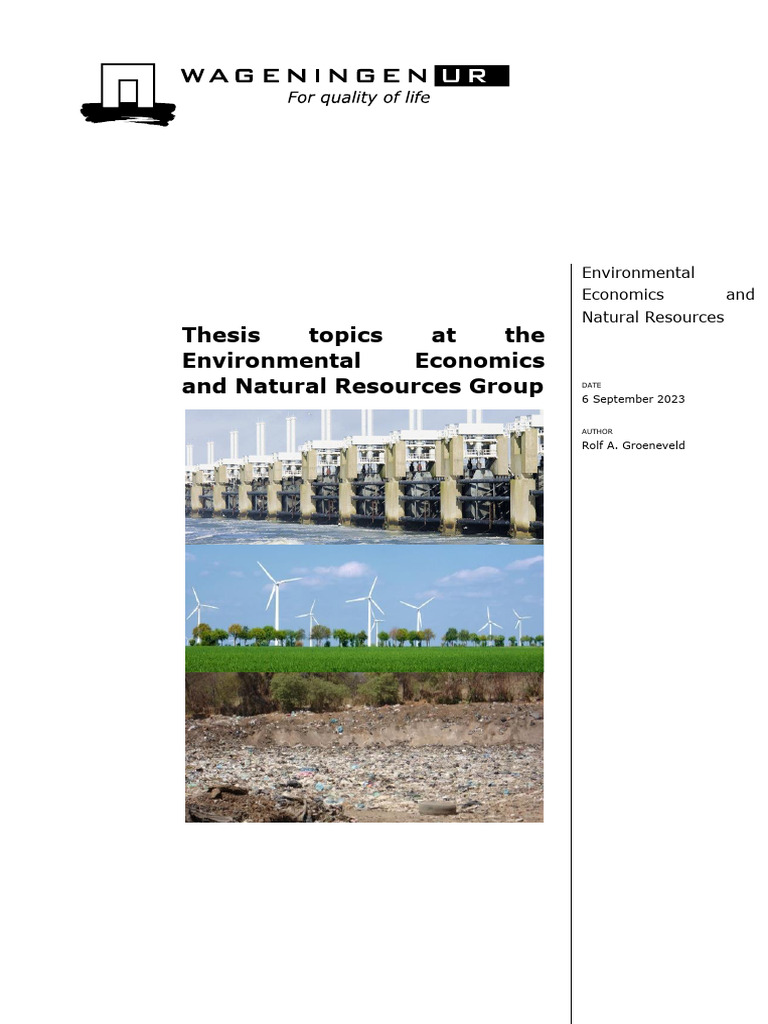 ENR Thesis Brochure | PDF | Climate Change | Risk