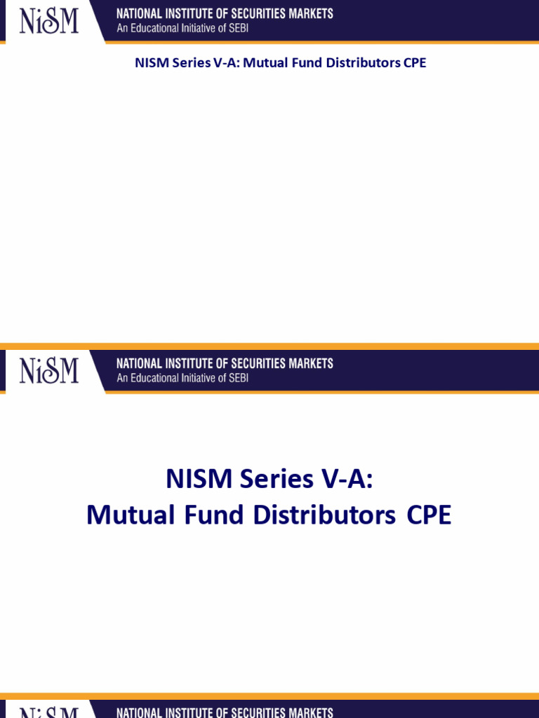 NISM-Series V-A MFD CPE Material-Nov-2019 | PDF | Investment Fund ...