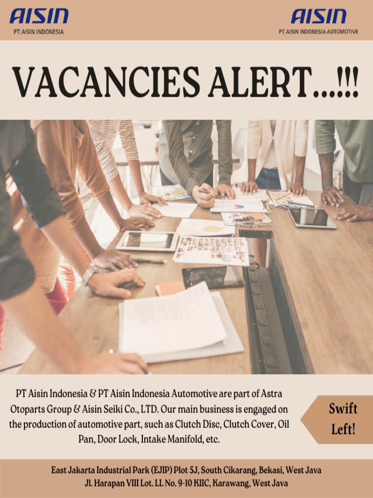 Vacancy PT Aisin Indonesia & PT Aisin Indonesia Automotive-1 | PDF | Business