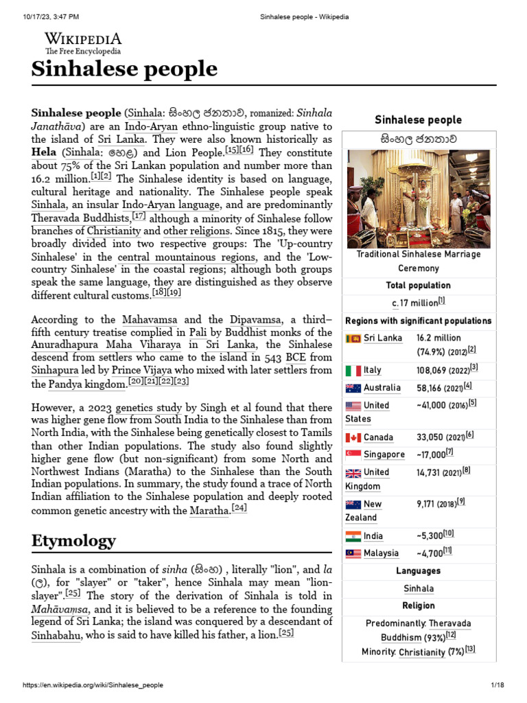 Sinhalese People | PDF | Travel | History