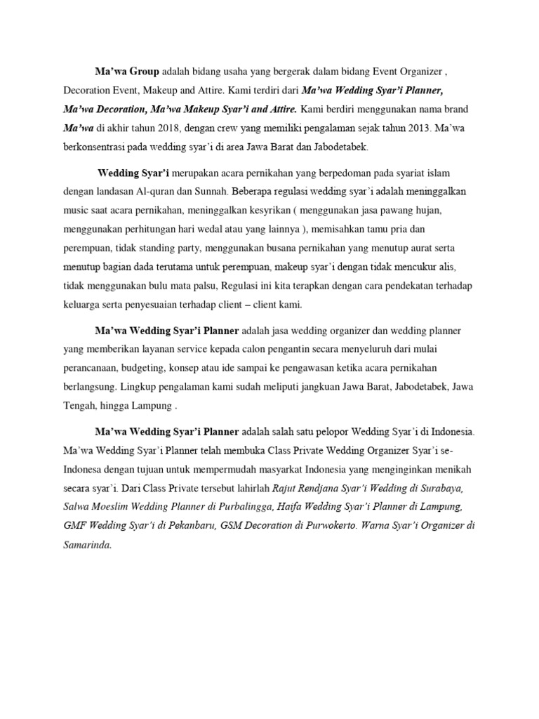 Pricelist Mawa 2023 With Profile | PDF