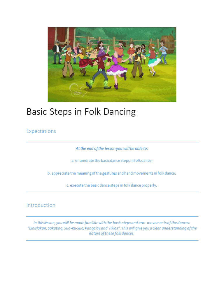 Basic Steps in Folk Dancing | PDF