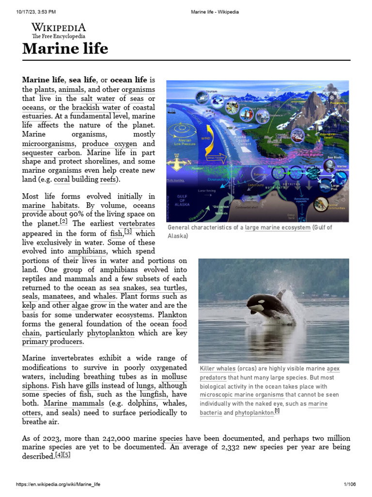 Marine Life | PDF | Archaea | Virus