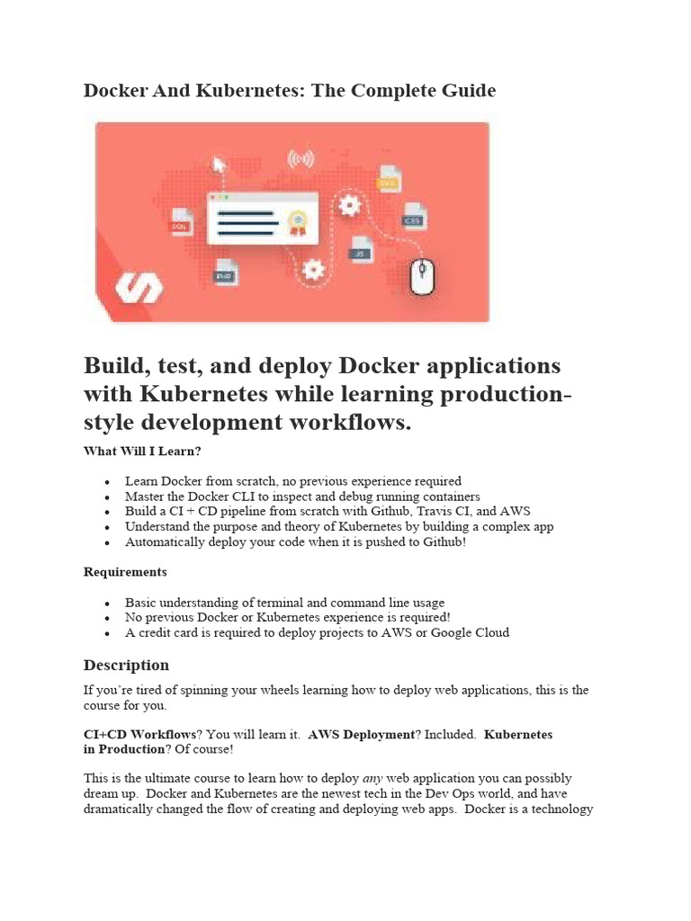 Docker and Kubernetes The Complete Guide | PDF | Amazon Web Services ...