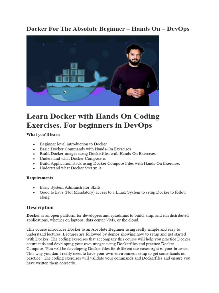 Docker For The Absolute Beginner | PDF