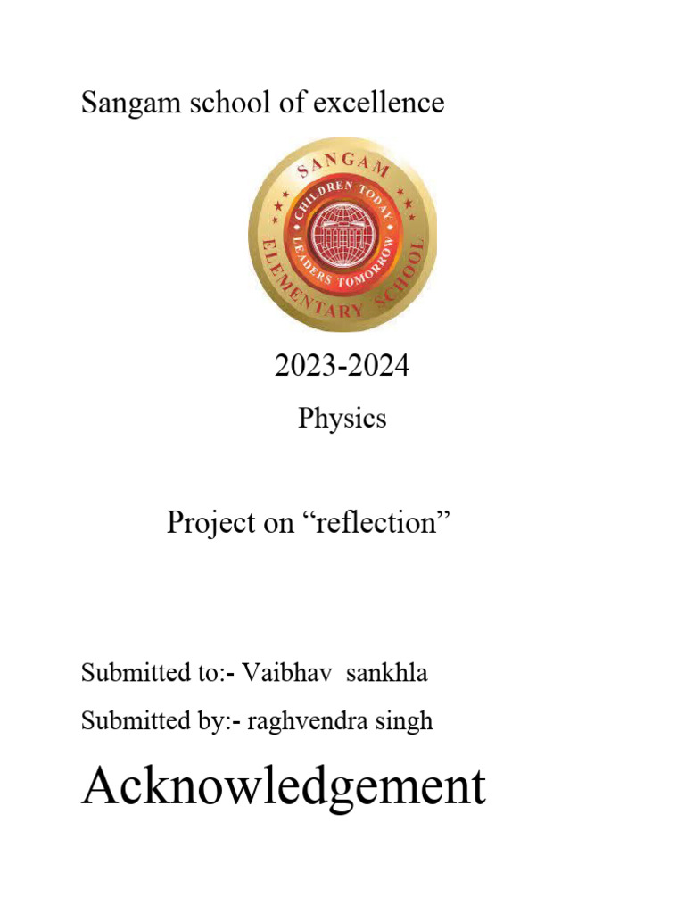Physics Project | PDF | Mirror | Reflection (Physics)