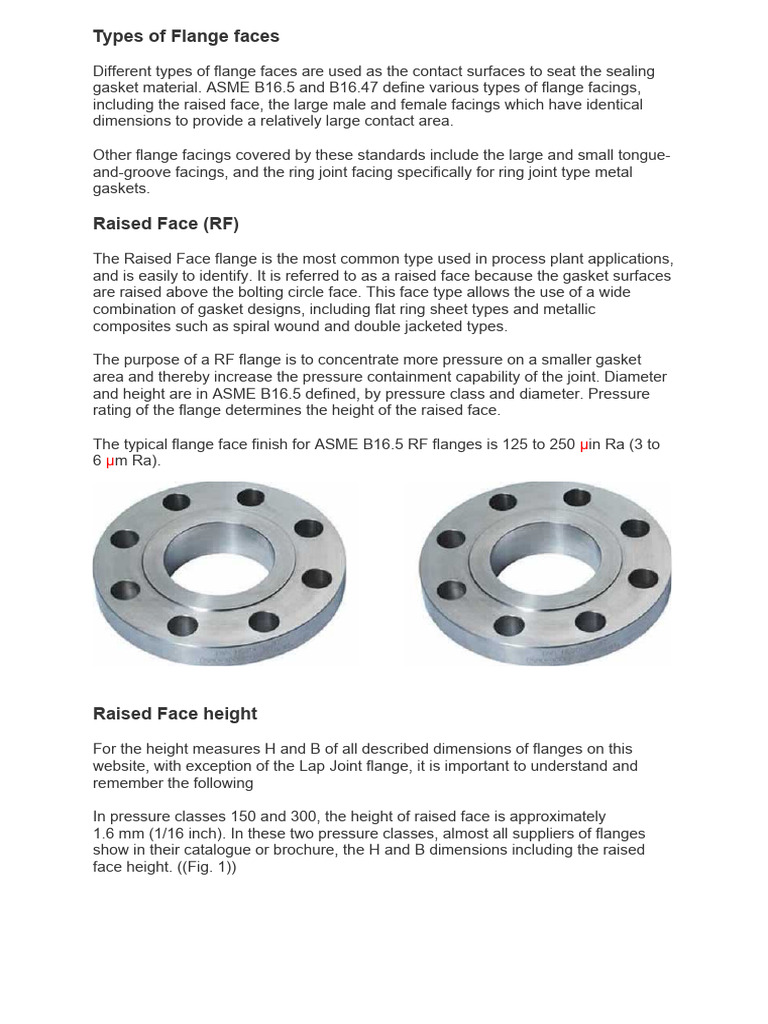 Types of Flange Faces | PDF
