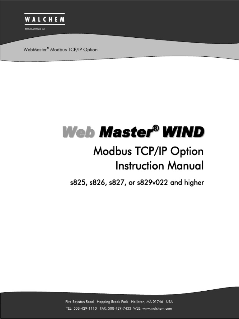 Web Master® WIND Modbus Instruction Manual | PDF | Transmission Control Protocol | Computer Hardware