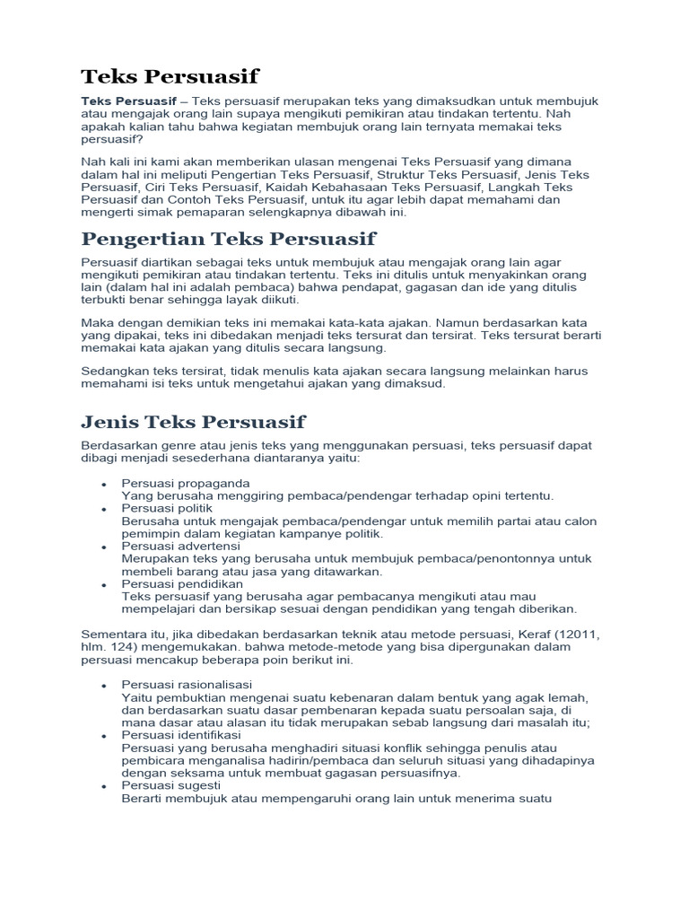 Panduan Lengkap Teks Persuasif | PDF