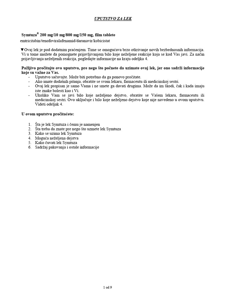 Uputstvo Za Lek | PDF