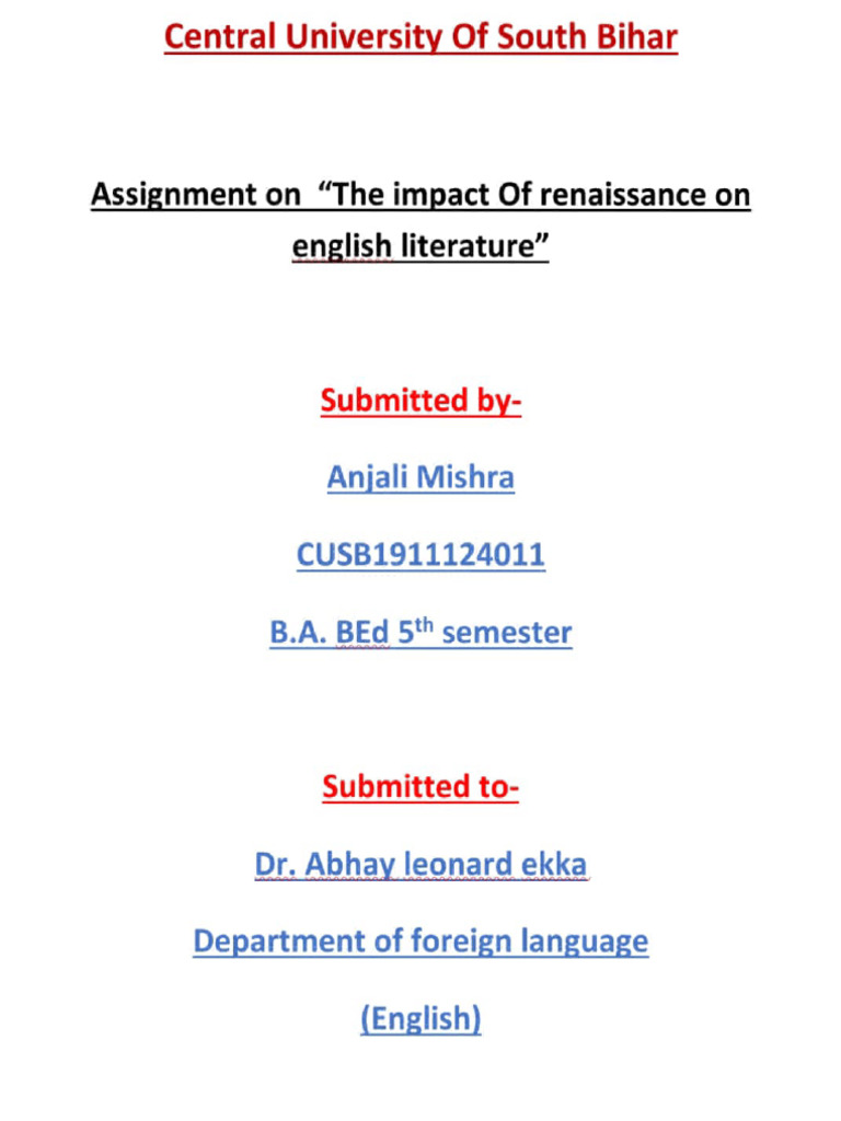 Anjali Mishra Cusb1911124011 Eng301assignment Pdf