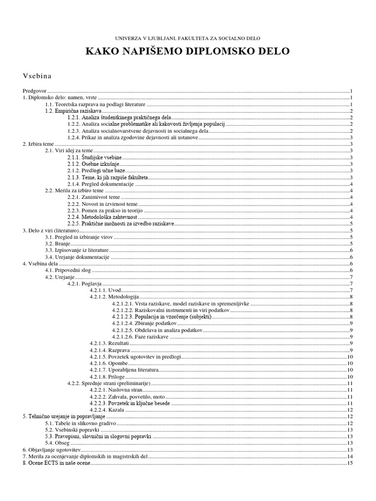 Kako Napisemo Diplomsko Delo Pdf