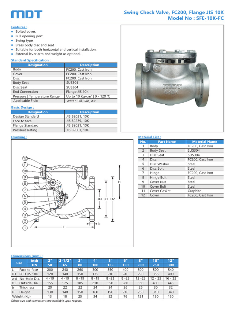 MDT 2021 Bro Sfe 10K FC | PDF | Valve | Equipment