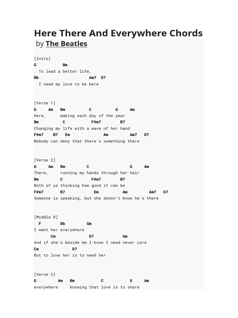 Here There And Everywhere Chords | PDF