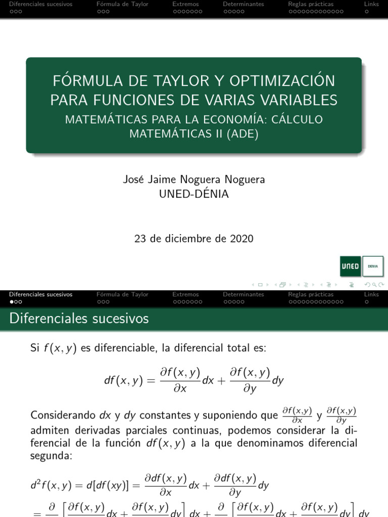 Optimizacion en Varias Variables | PDF
