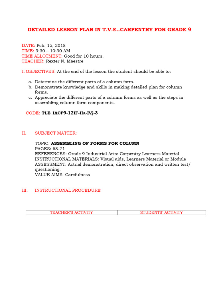 Assembling of Forms For Column | PDF