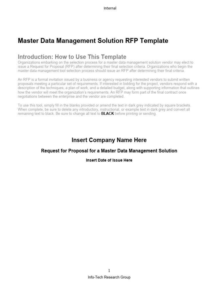 Master Data Management Solution RFP Template | PDF | Request For ...