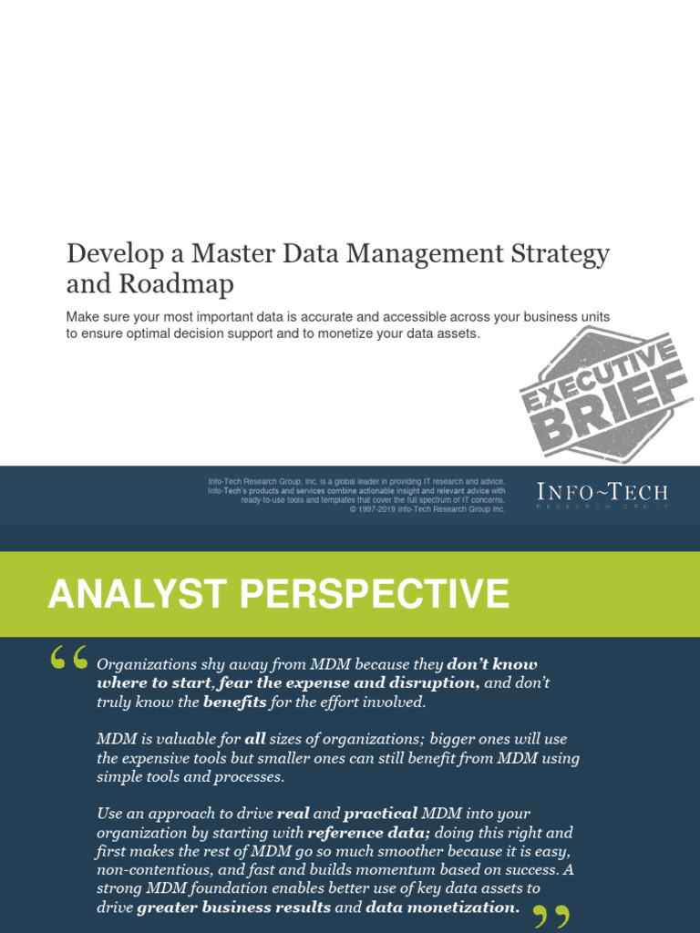 01 Develop A Master Data Management Strategy and Roadmap Executive Brief | PDF | Big Data ...