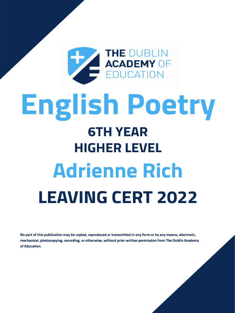 Adrienne Rich Sample. 1 | PDF | Poetry