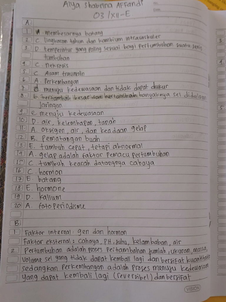 Alya Shabrina Affandi 03 XIIE Biologi | PDF | Sains & Matematika