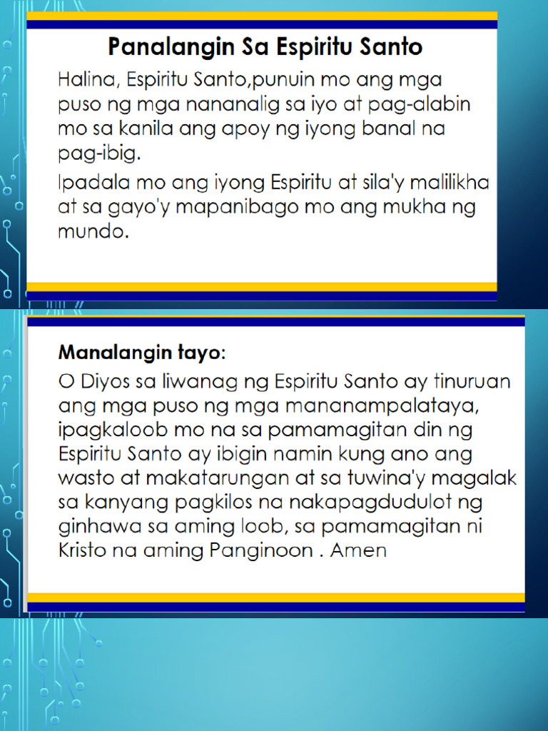Panalangin Sa Espiritu Santo 1 | PDF