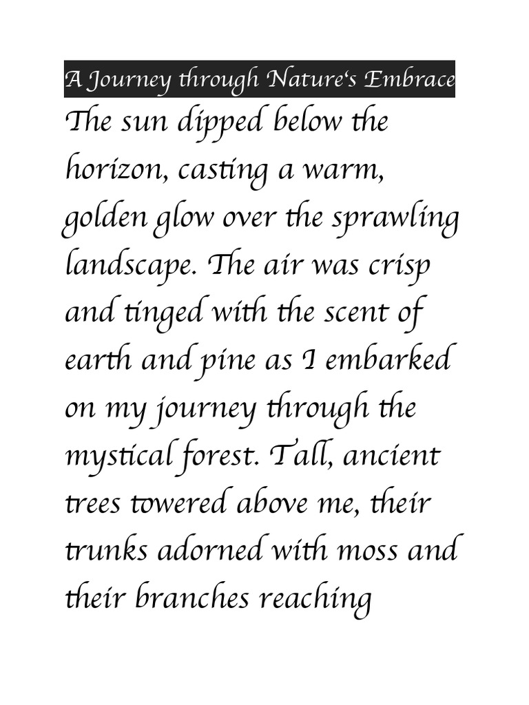 A Journey Through Nature | PDF | Poetry