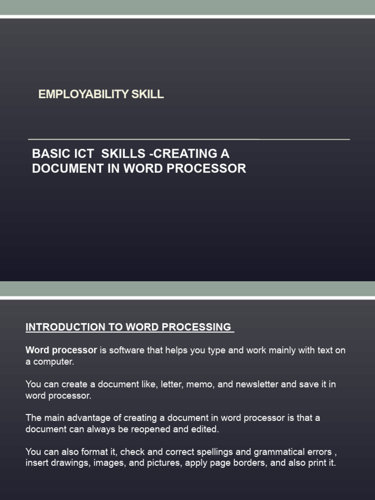 Ict Skills | PDF | Window (Computing) | Word Processor