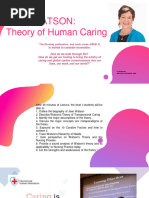 Nursing: Jean Watson's Caring Theory | PDF | Self | Nursing