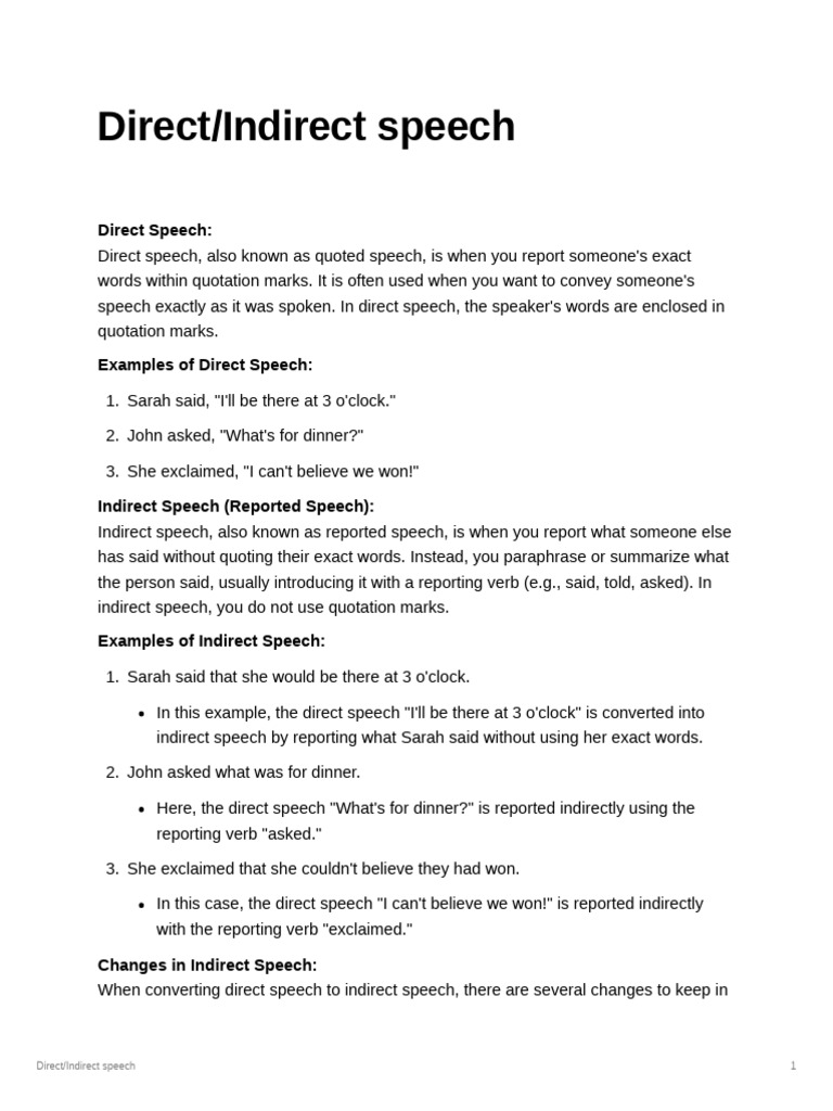Reported Speech | PDF | Language Mechanics | Grammar