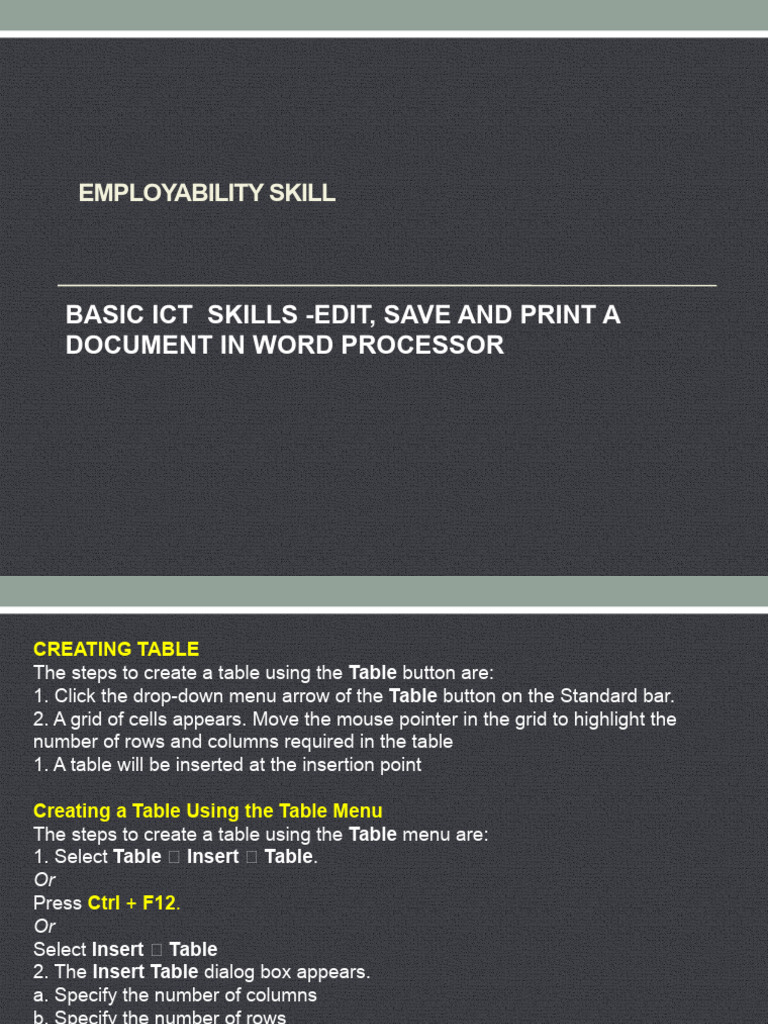 Basic ICT Skills. 2 | PDF | Cursor (User Interface) | Menu (Computing)