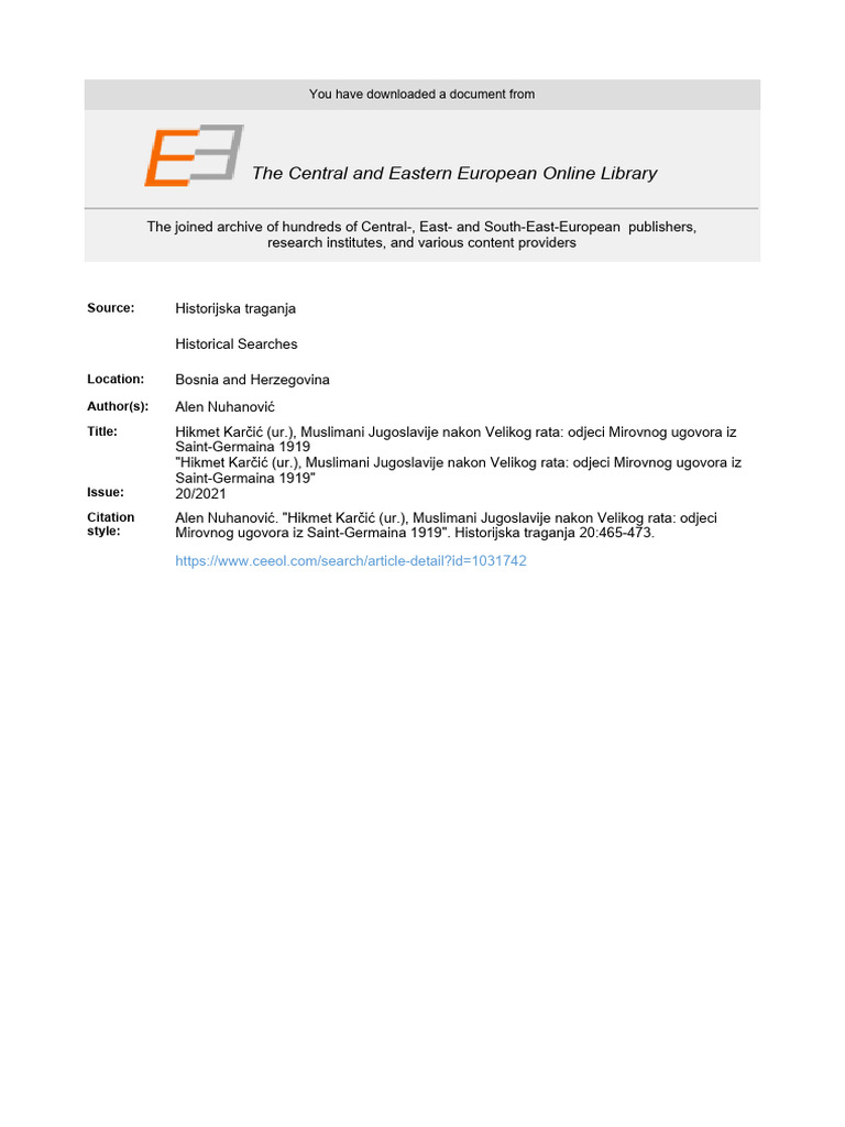 Hikmet-Kar%c4%8di%c4%87-Ur-Muslimani-Jugoslavije-Nakon-Velikog-Rata ...