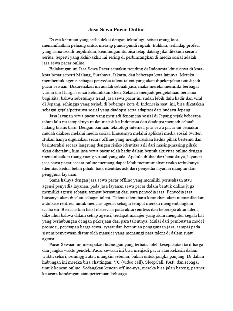 Jasa Sewa Pacar Online (Pro) | PDF