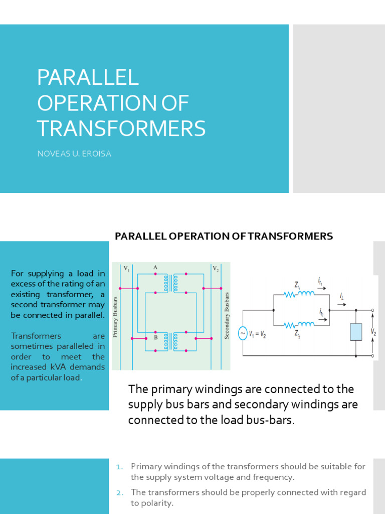 Parallel Operation of Transformers | PDF