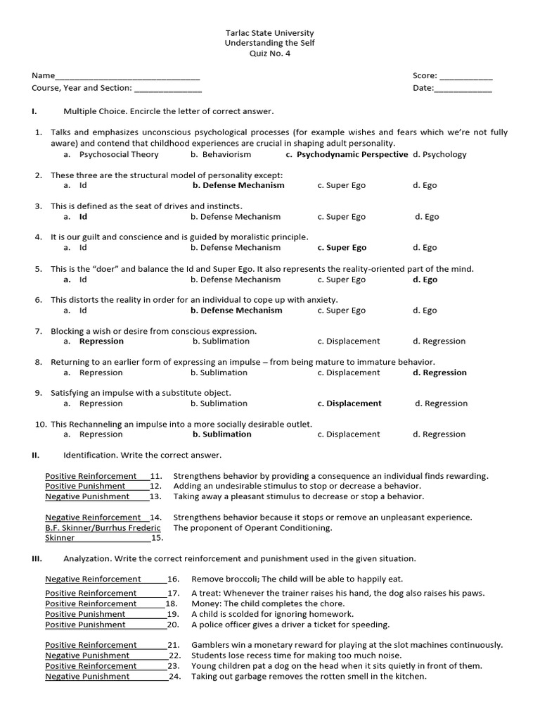 Quiz No.4 UTS WITH ANSWERS | PDF | Id | Reinforcement