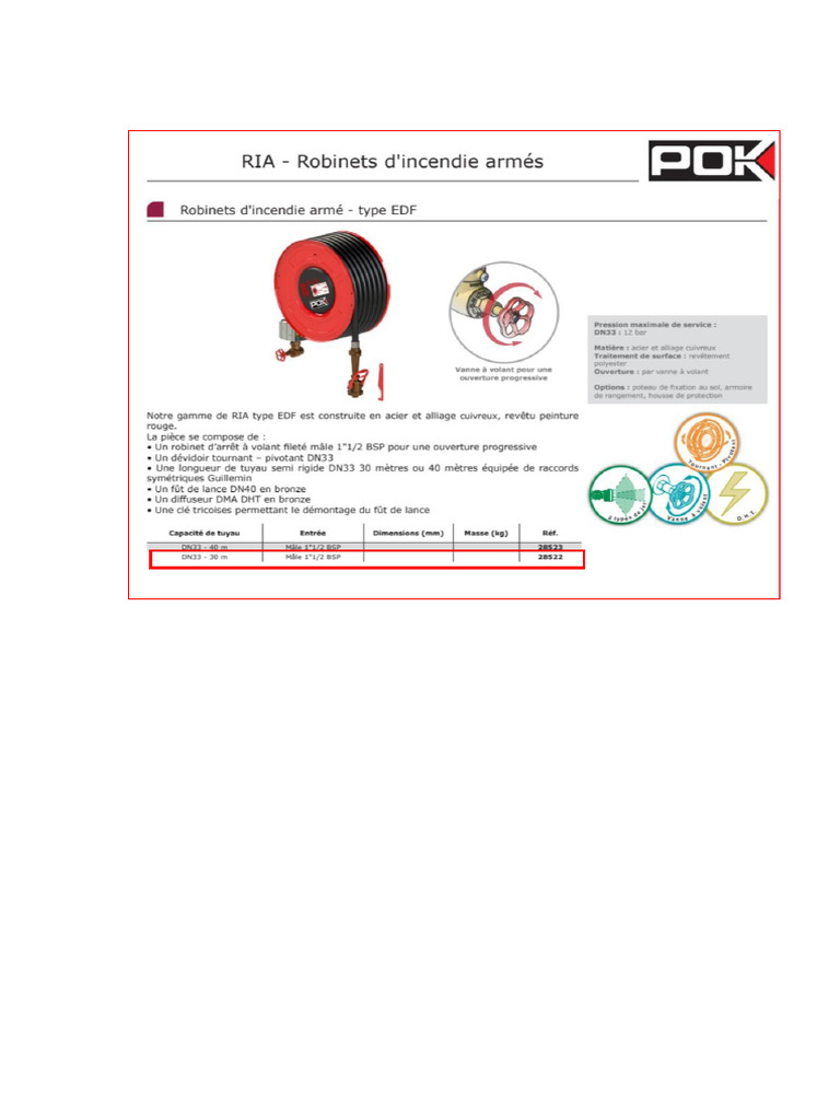 Fiche Technique RIA DN33 POK | PDF