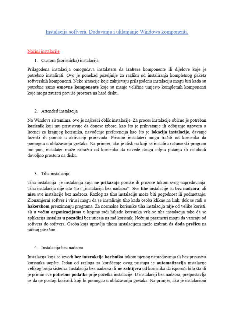 Načini instalacije | PDF